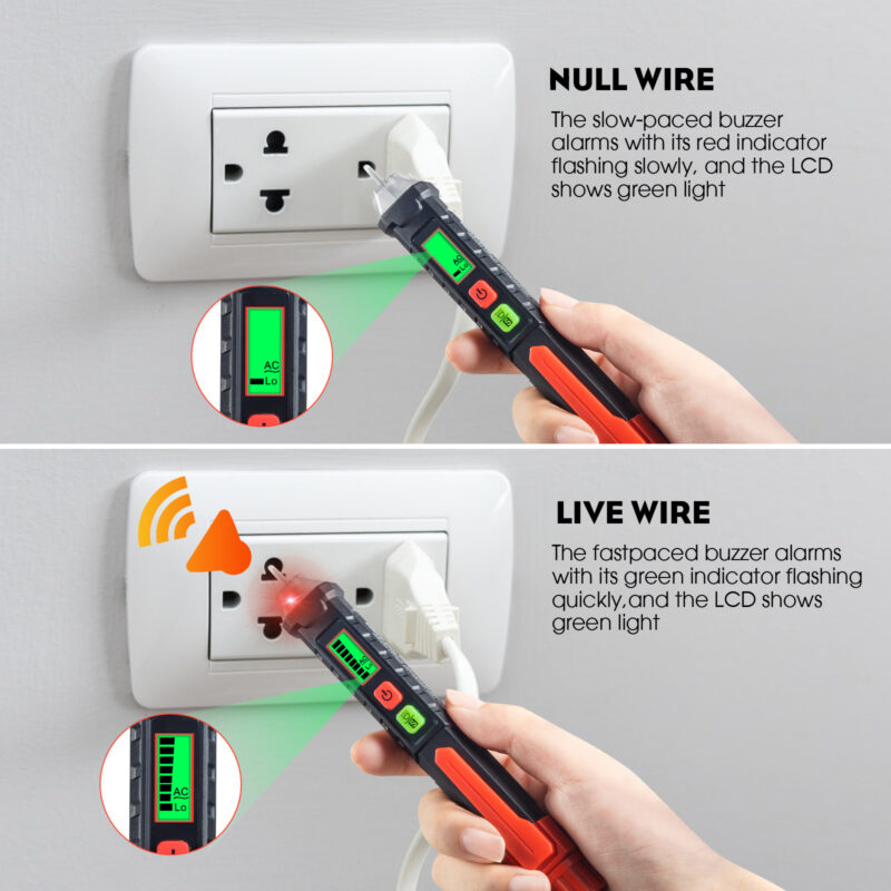 WGGE AC Voltage Tester/Non-Contact Voltage Tester with Dual Range AC ...